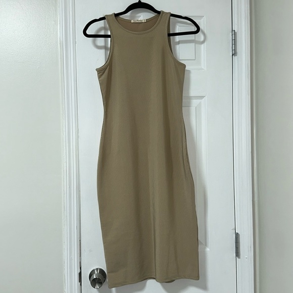 Dresses | Heart To Hips Medium Beige Bodycon Dress | Poshmark